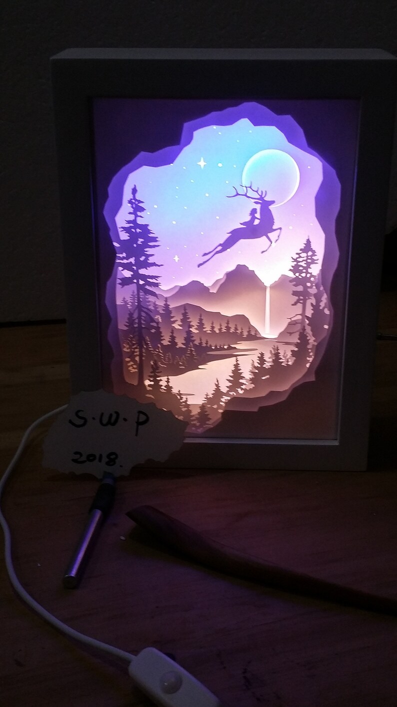 Kids gifts Papercut Light boxLED | Etsy