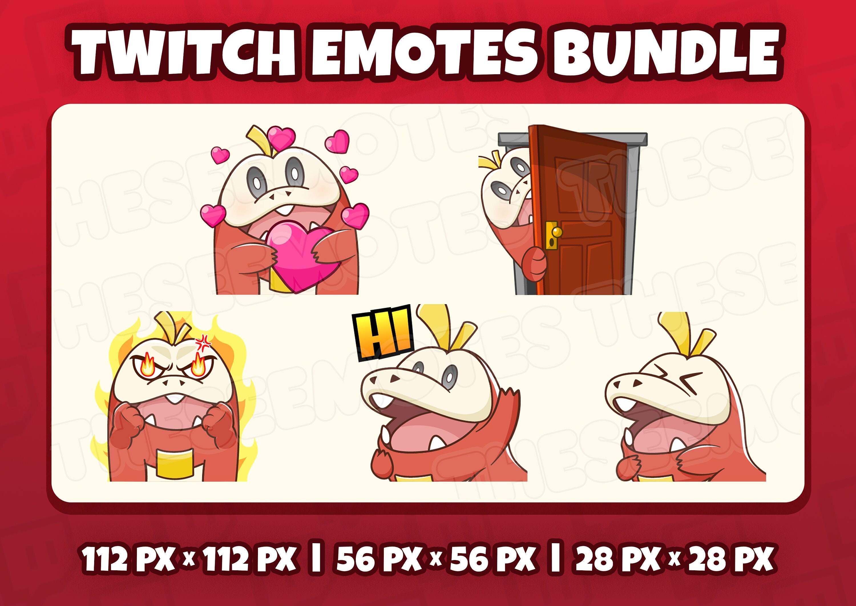 Pokemon Scarlet & Violet Fuecoco Fire Starter Emote Bundle / Heart ...