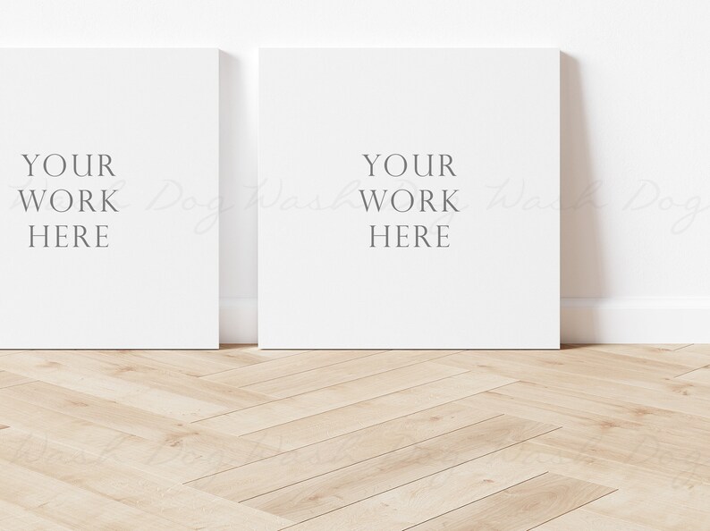Two Canvas Mock Ups, Two Square Canvas, 2 Square Canvas, Psd Canvas ...