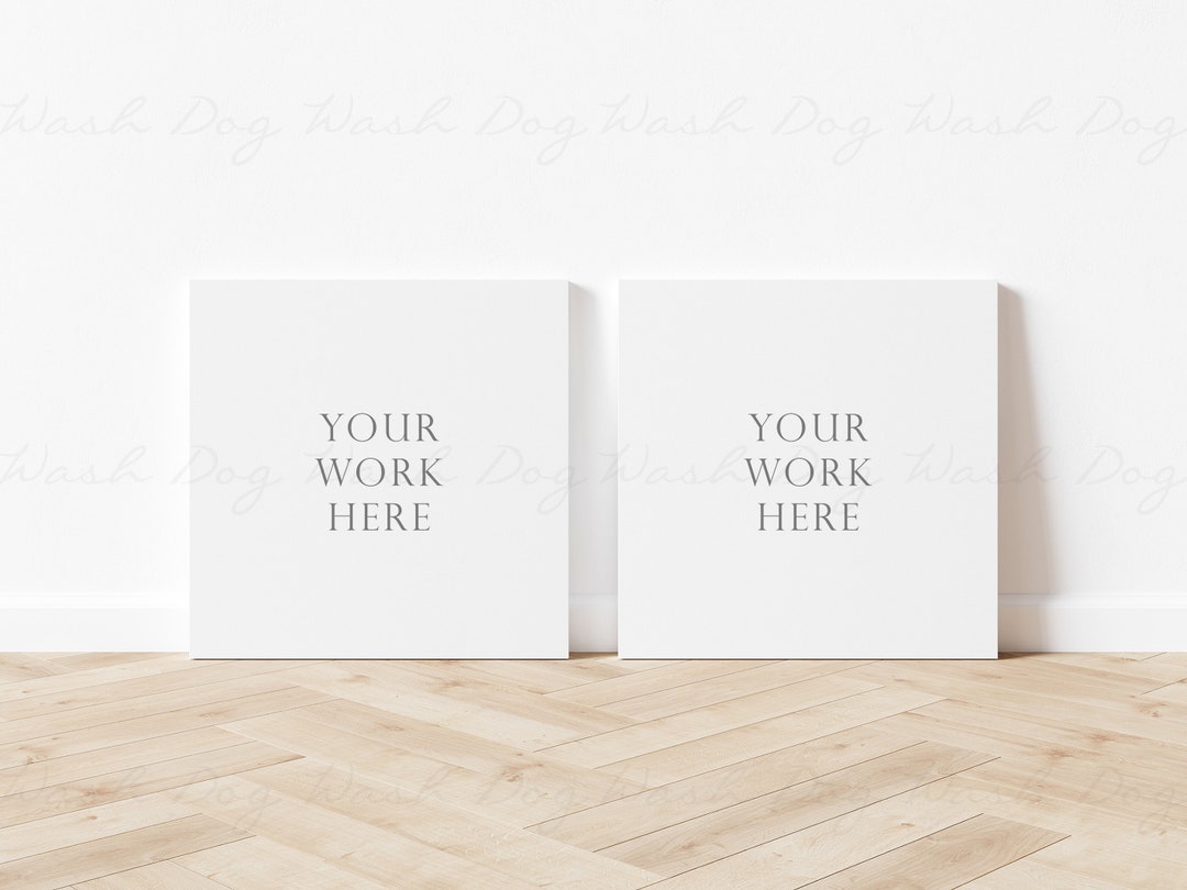 Two Canvas Mock Ups, Two Square Canvas, 2 Square Canvas, Psd Canvas ...