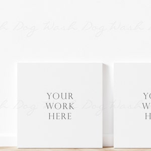 Two Canvas Mock Ups, Two Square Canvas, 2 Square Canvas, Psd Canvas ...