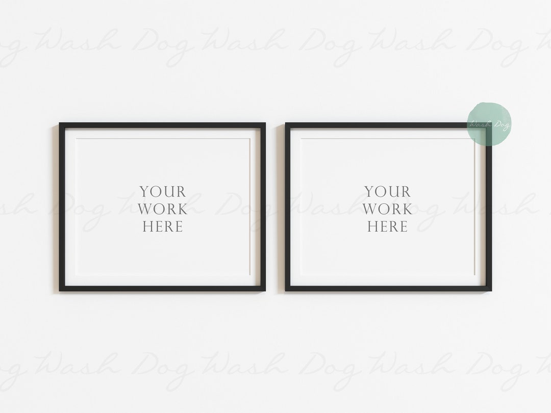 Two Frame Mockup, Horizontal Mock up Frame, 2 Horizontal Frame Mokup ...