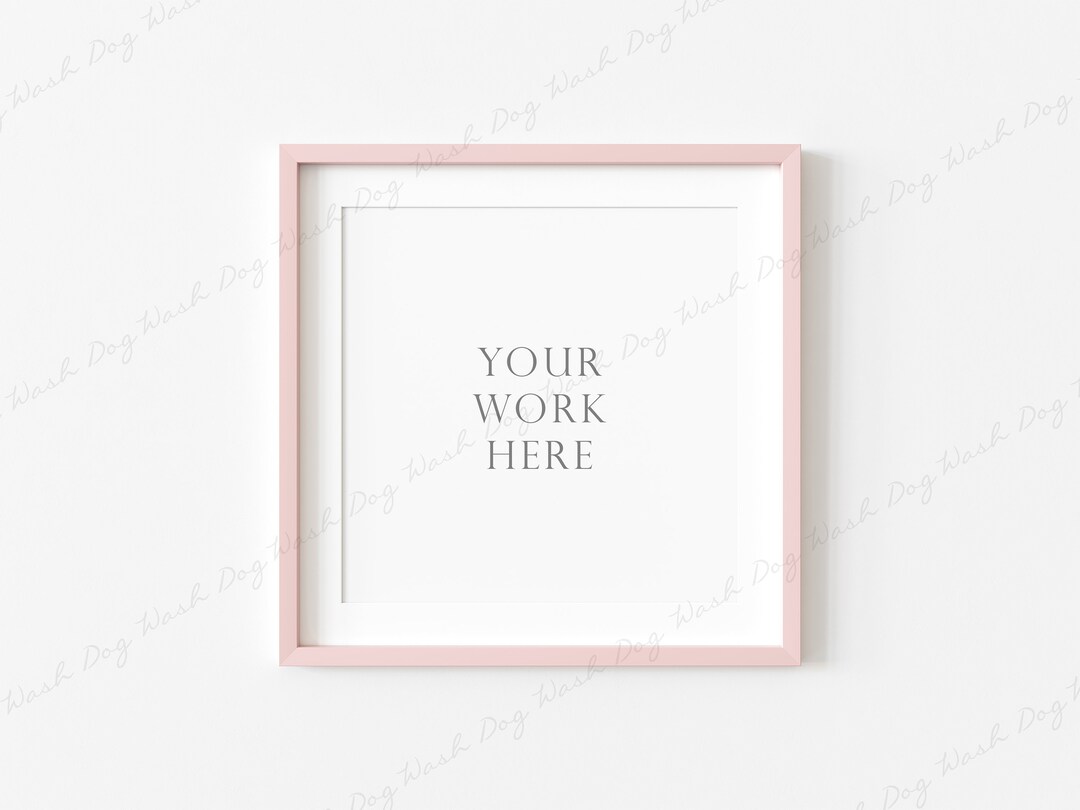 Pink Frame Mockup, Square Frame Mockup, Digital Frame Mockup, Nursery ...