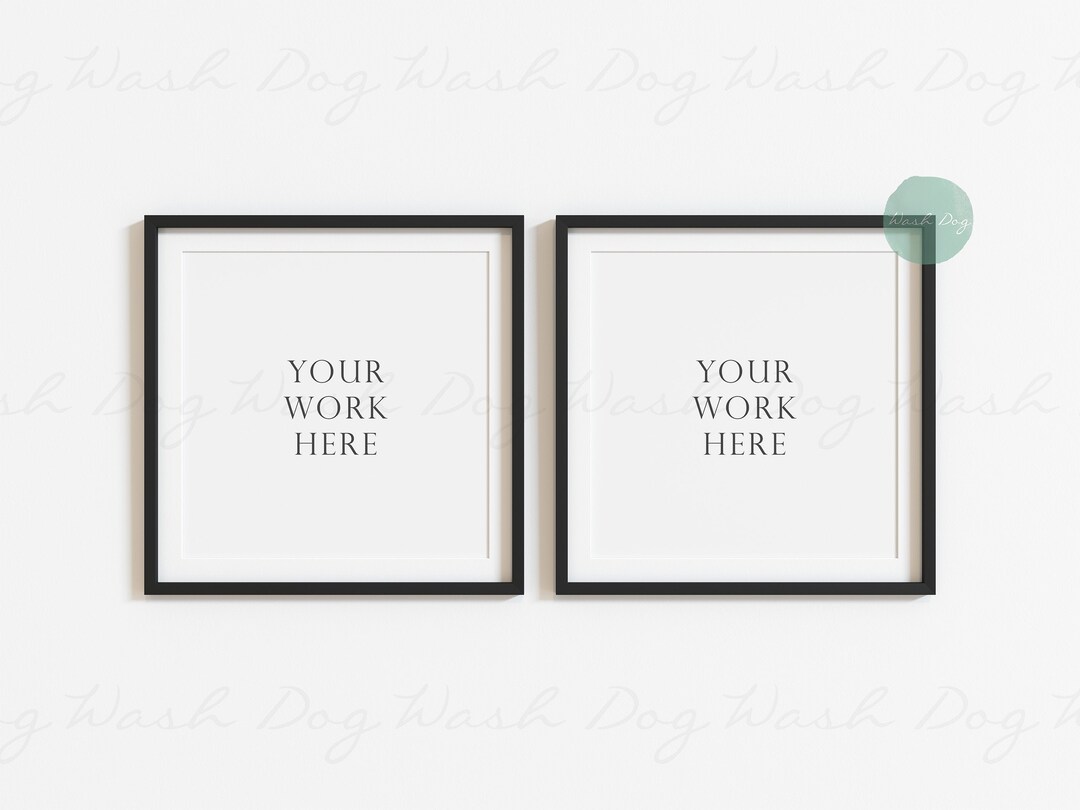 Black Two Frame Mockup, Square Frame Mock Up, Mock up Frame, Digital ...