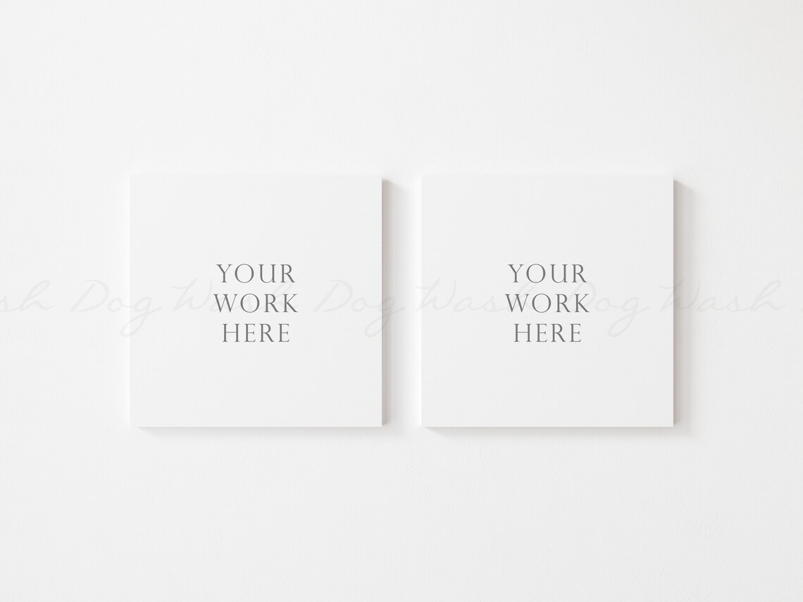 Two Canvas Mockup, Two Square Canvas, Two Mock Up, Canvas Two, Double ...