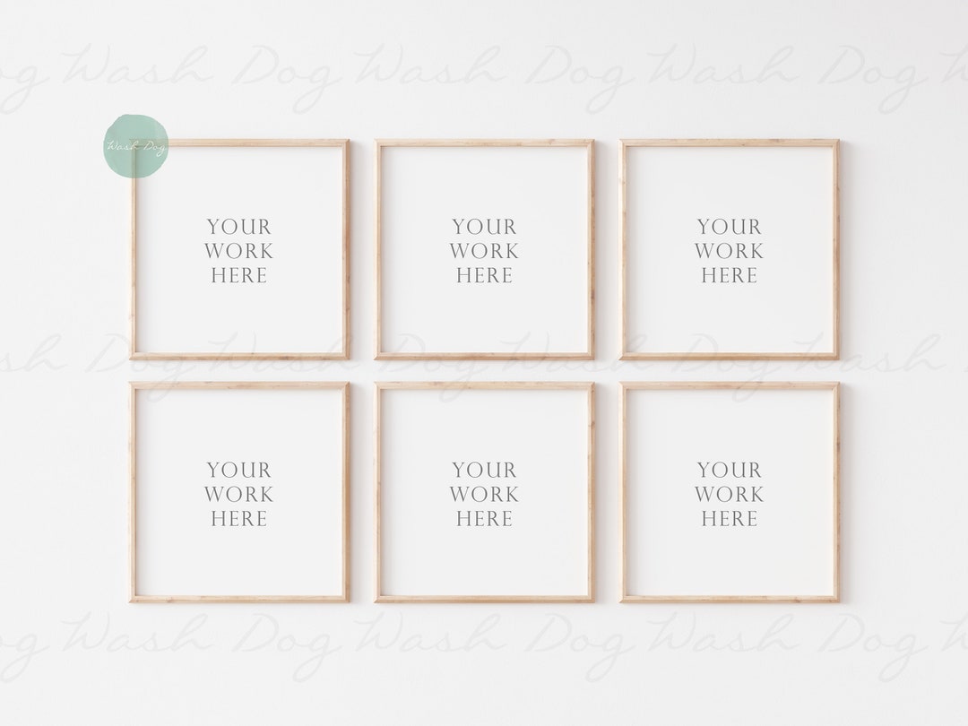 Six Square Frame Mockup, Six Wood Frame, 6 Frame Mockup, Six Mockup ...