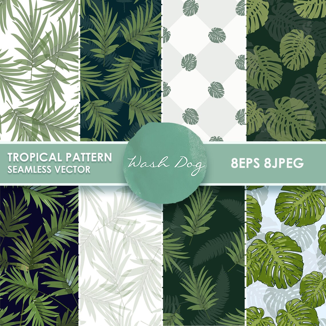 Floral Digital Paper Tropical Digital Paper Pack Botanical - Etsy