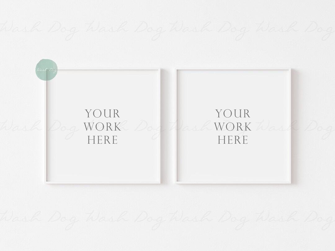 Two Square White Frame, Two White Frame Mock, Two Mock up Square ...