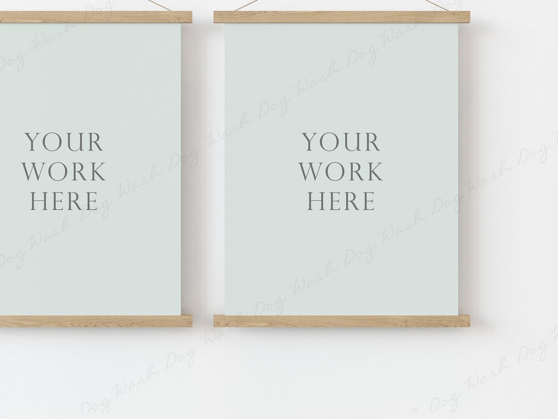 Two Poster Frames Set of 2 Mockup Poster Hanger Double 8x10 - Etsy
