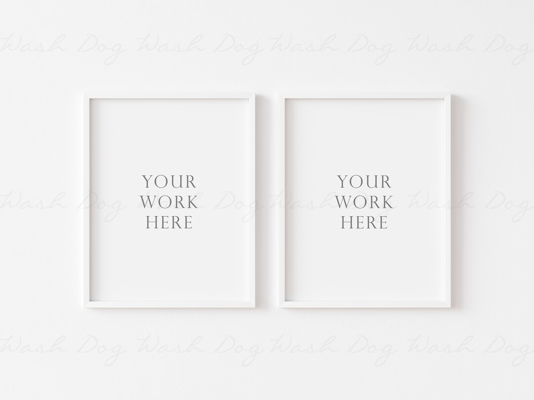 2 Vertical White Frame, 11x14 Frame Digital, Two Mock up White, 2 Frame ...