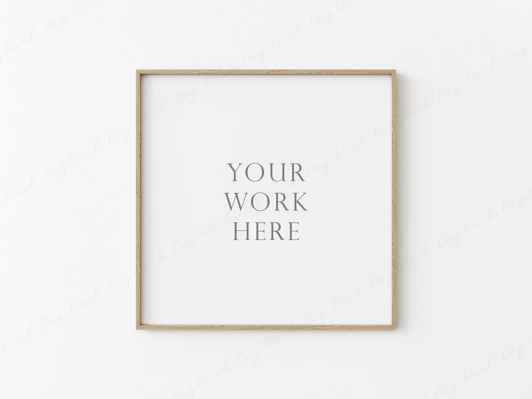 Square Digital Frame, Wooden Frame Mockup, Square Frame Mockup, Digital ...