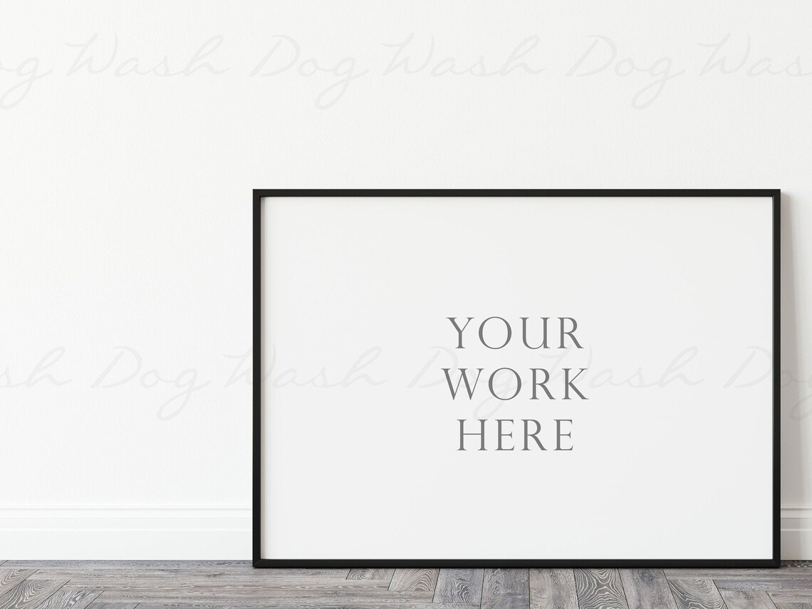 Black frame horizontal Psd mockup Black frame landscape A4 | Etsy