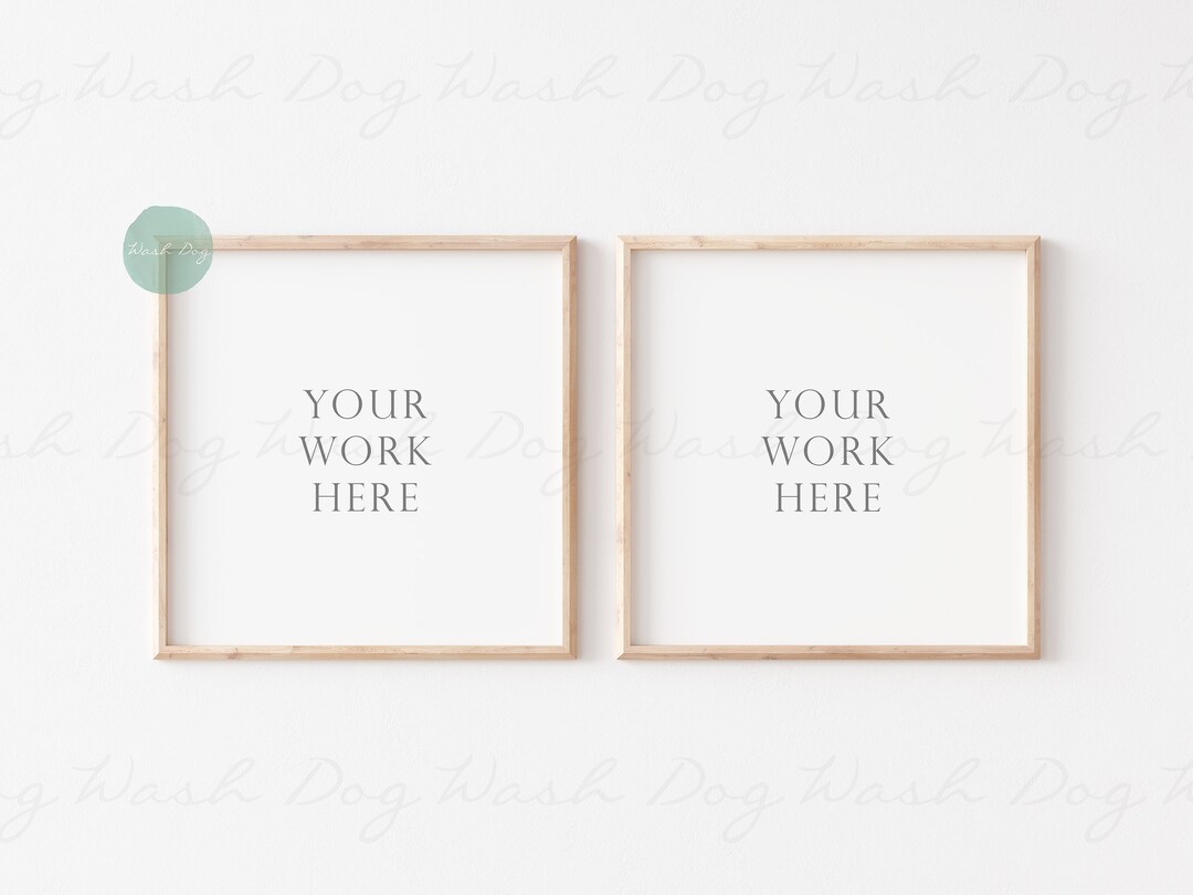 Two Square Wood Frame, Mock up Two Frames, Square Two Frames, 2 Frame ...