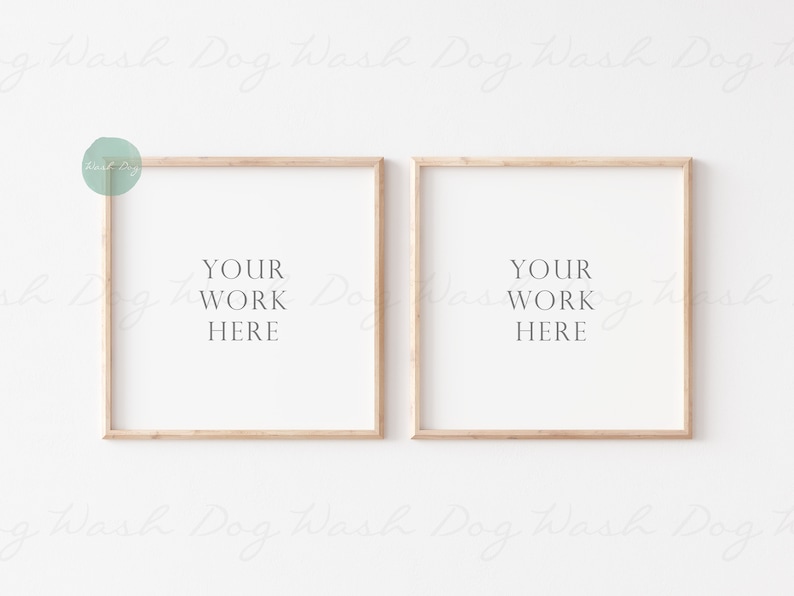 Two Square Wood Frame, Mock up Two Frames, Square Two Frames, 2 Frame ...