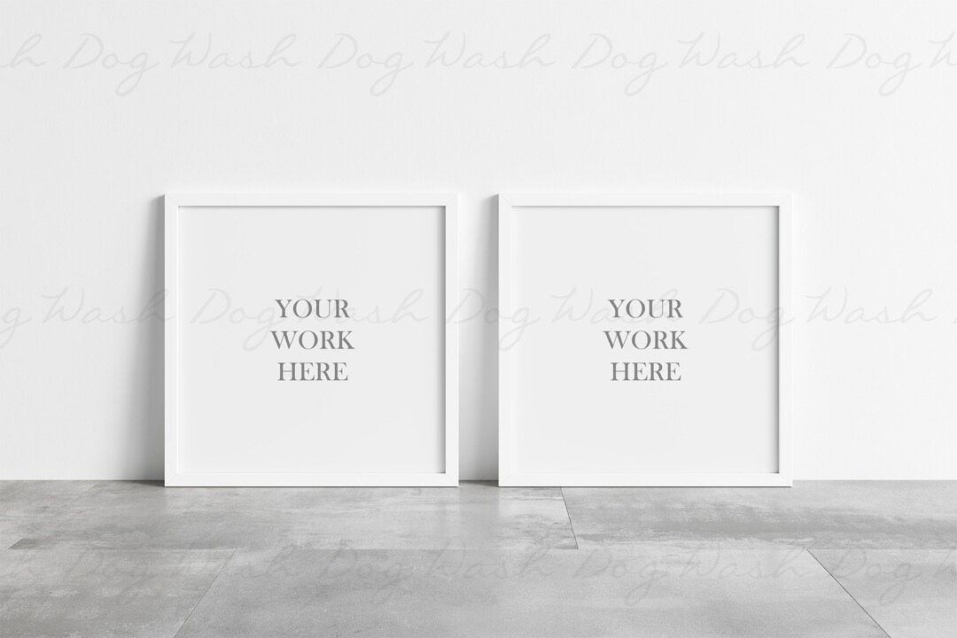 Two Square Mock Up, White Two Frame, Two Mockup Frame, Whtie Digital ...