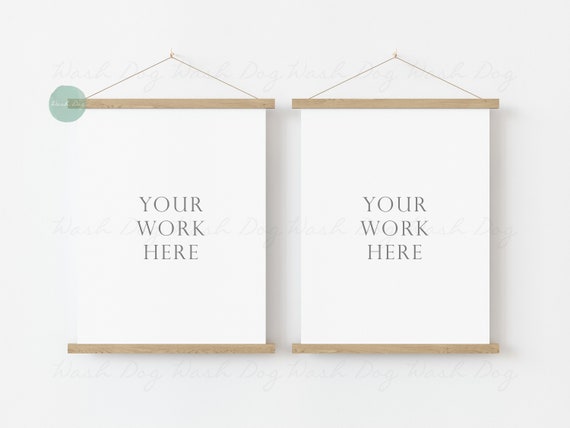 Two Poster Frames Set of 2 Mockup Poster Hanger Double 8x10 | Etsy