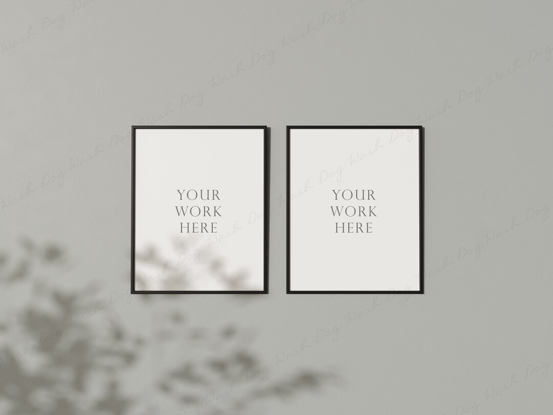 Two Frames Mockup, Canvas Mockup, Shadow Overlay, Light Overlay Frame ...