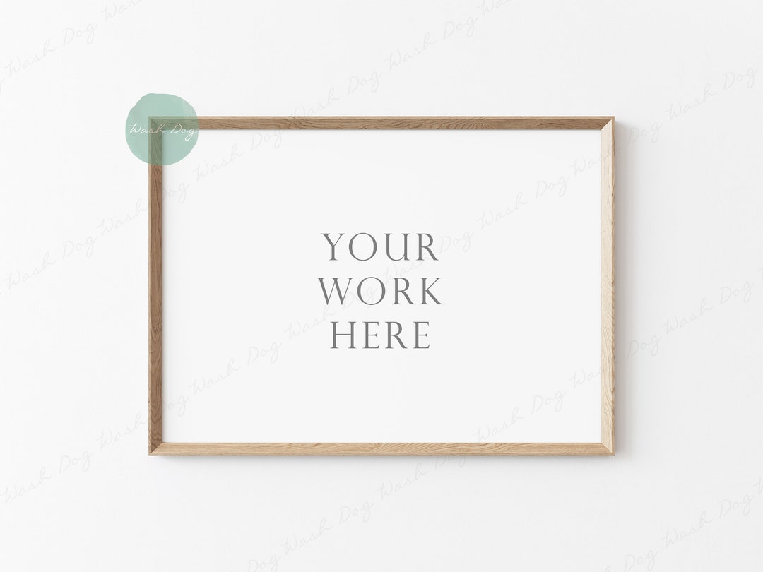 5x7 Horizontal Frame Mockup, Wooden Frame Mockup, Landscape Frame ...