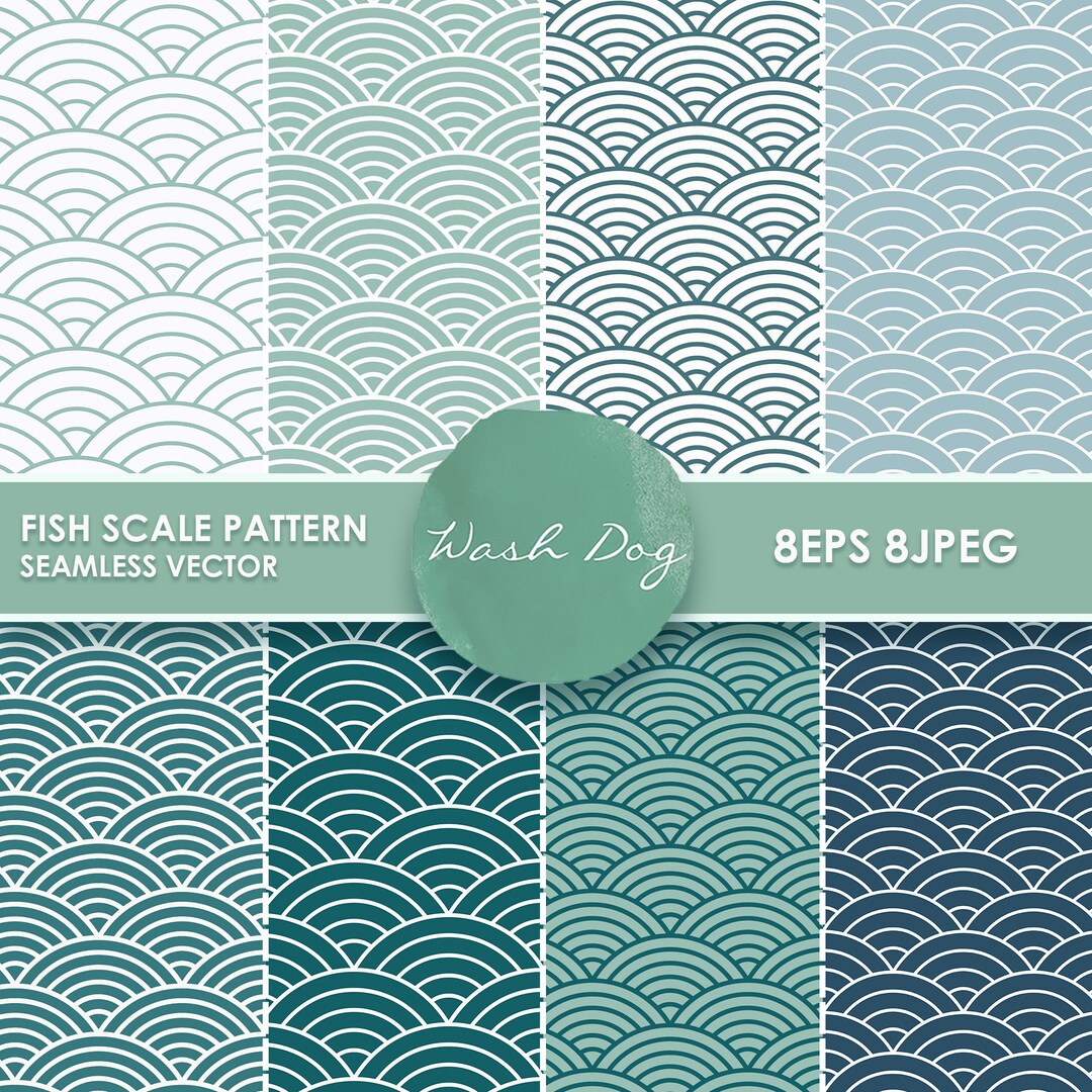 Fish Scale Pattern, Blue Geometric Vector, Fish Scales, Mermaid ...