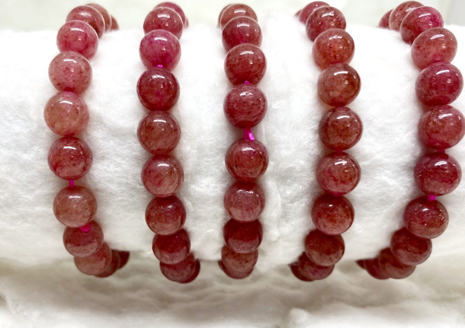 Strawberry Quartz Bracelet 6mm 8mm 10mm A Round Beaded - Etsy