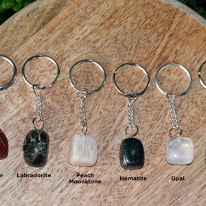 Tumbled Gemstone Crystal Keychains ,natural Stone Key Chain Charm ...