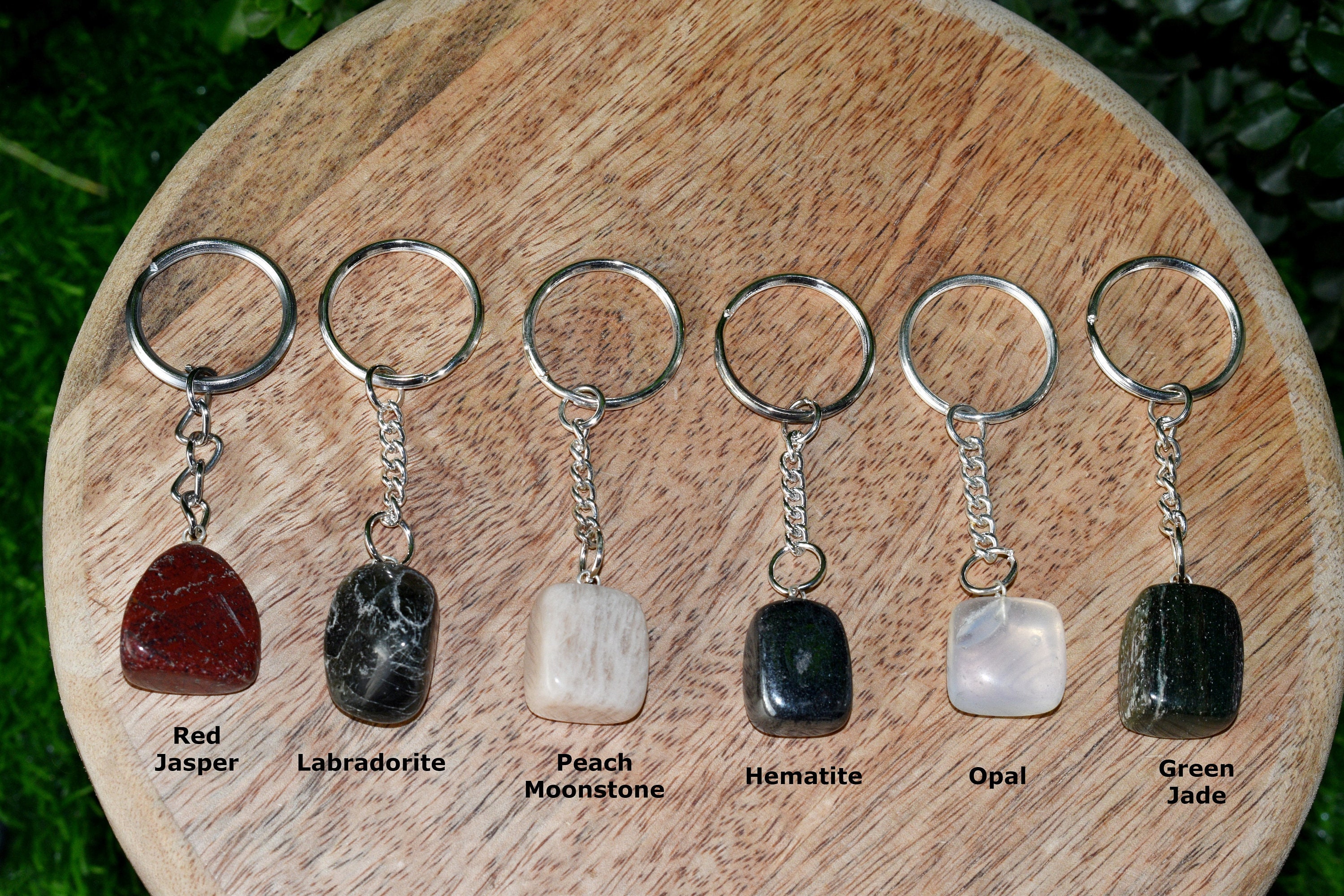 Tumbled Gemstone Crystal Keychains natural Tumbled Keychain - Etsy