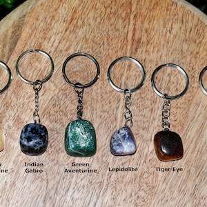 Tumbled Gemstone Crystal Keychains ,natural Stone Key Chain Charm ...