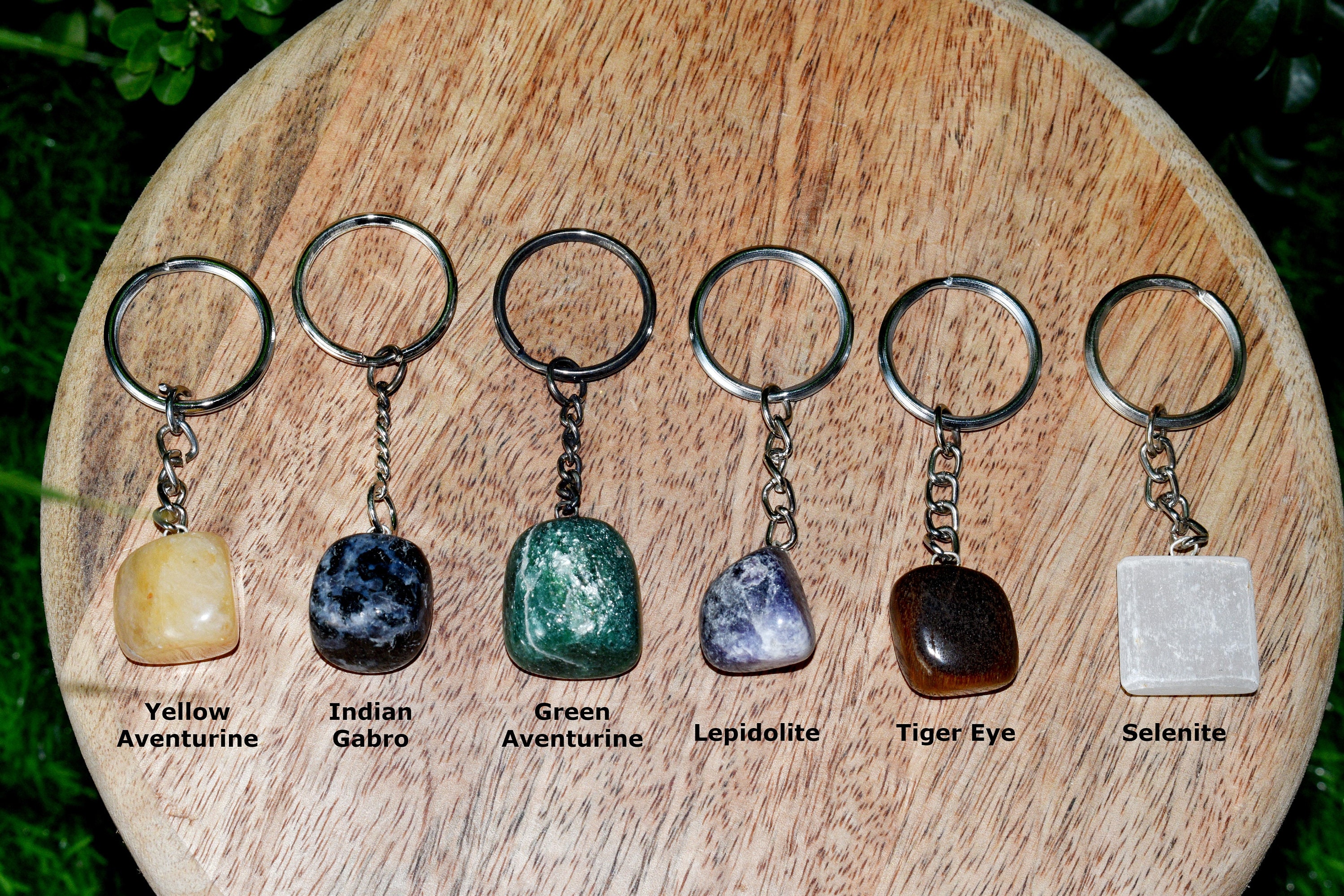 Tumbled Gemstone Crystal Keychains natural Tumbled Keychain - Etsy