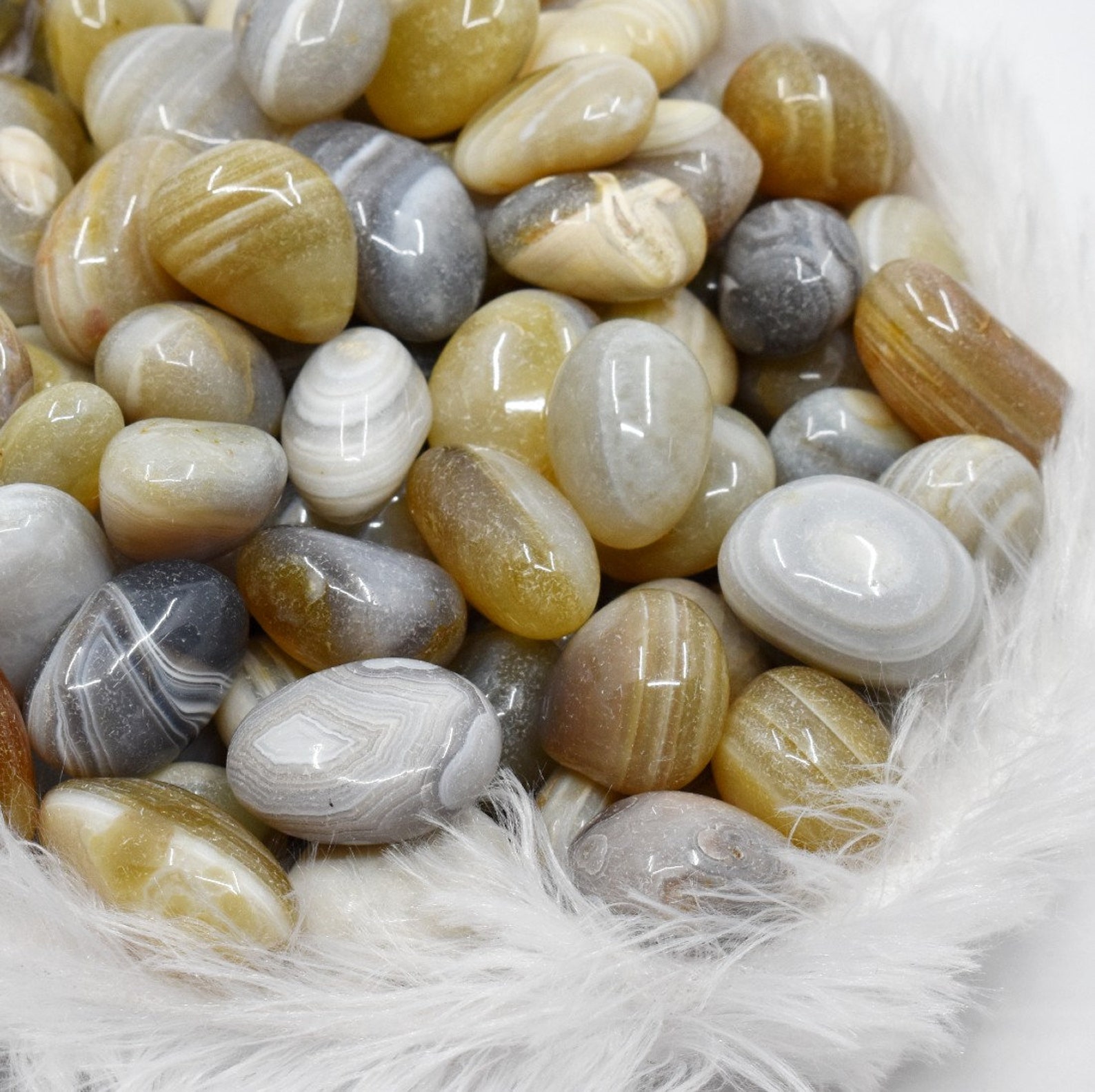 Yellow Banded Agate Tumbled Stones A Grade Healing Crystals | Etsy