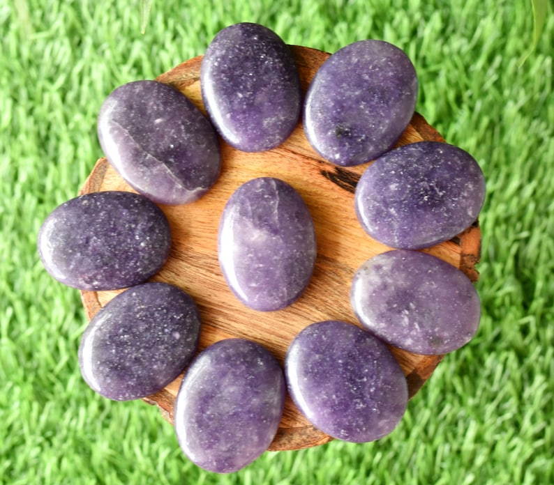 One 1 Lepidolite Worry Stone for Crystal Healing Pocket - Etsy