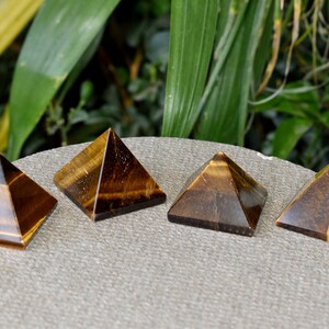 One (1) Tiger Eye Crystal Healing Pyramid - Crystal Grid and Chakra ...
