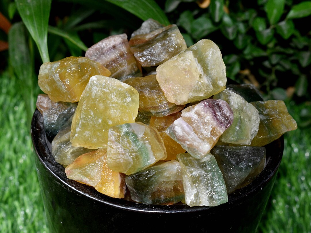 Multi Fluorite Rough Natural Stones 1 Inch Multi Fluorite Raw Stones ...