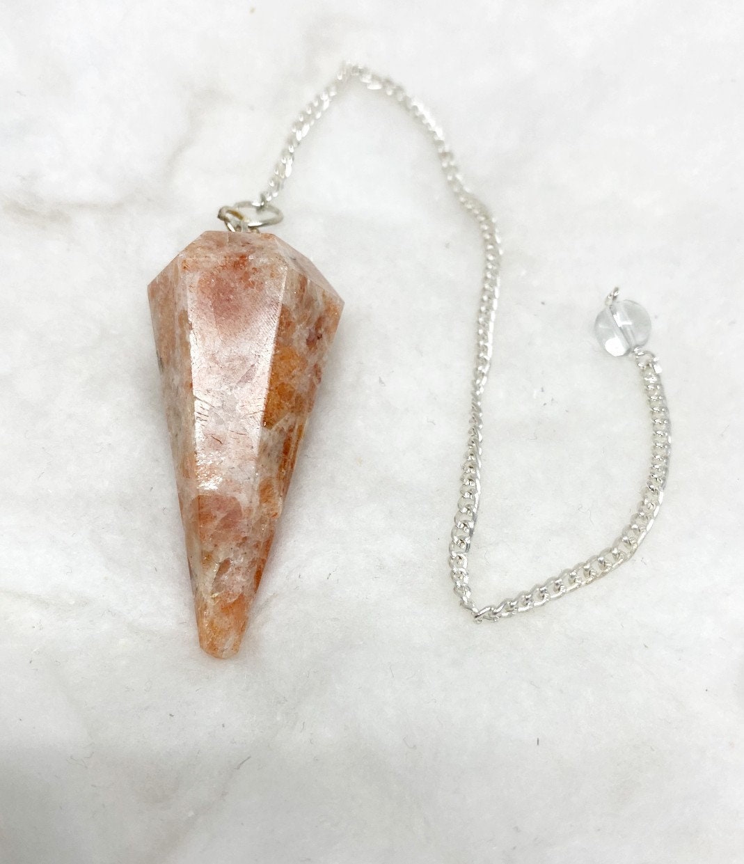 Sunstone Faceted Cone Pendulum Healing Dowsing Crystal - Etsy