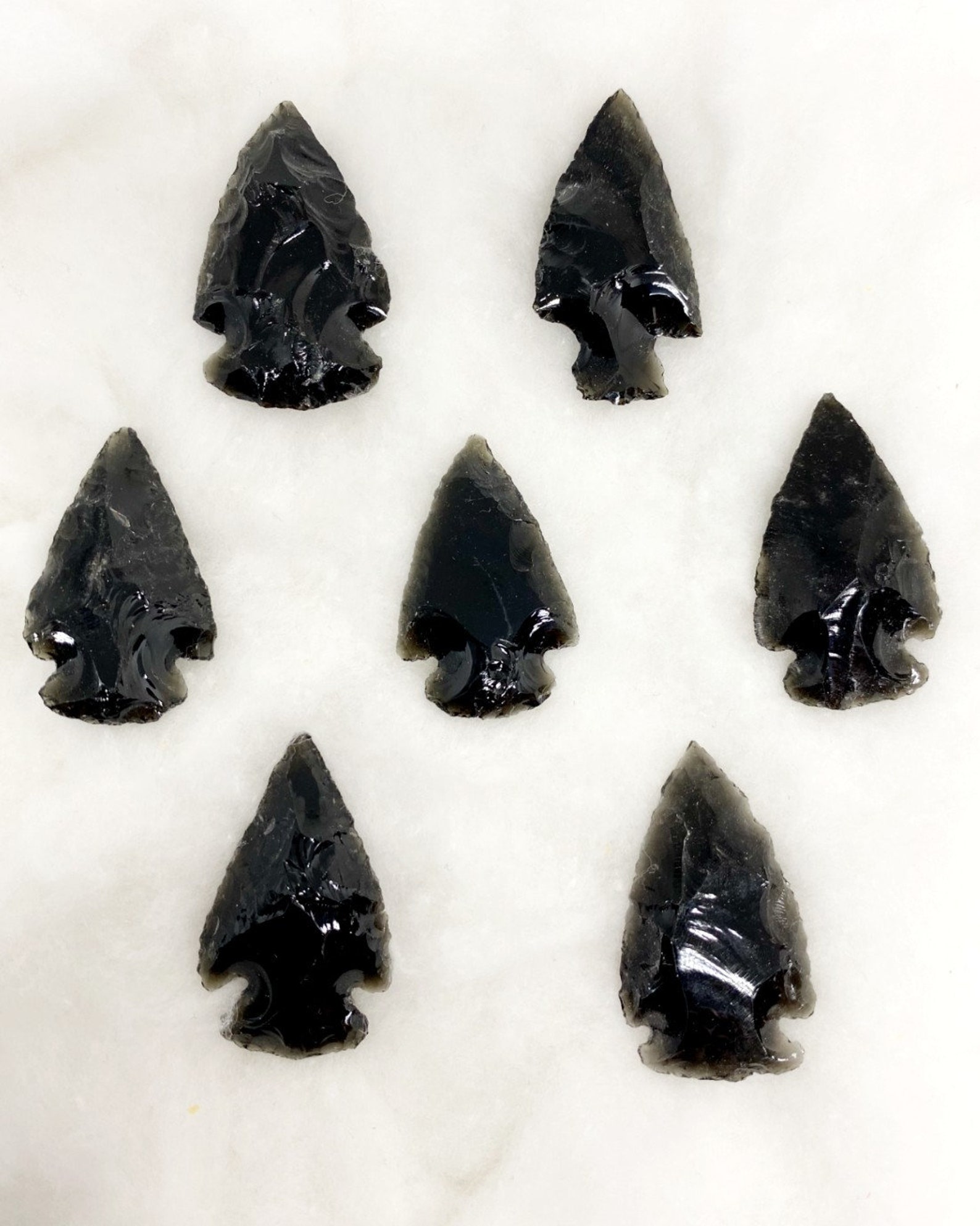 1.25'' Black Obsidian Arrowhead Points Spearhead | Etsy