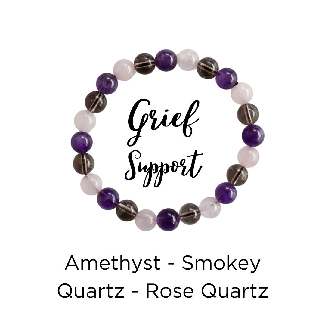 Support GRIEF Crystals Bracelet, Healing Crystals Bracelet, Stone ...