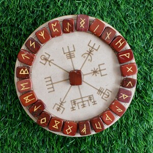 Red Jasper Rune Sets Elder Futhrak Rune Set Gemstone Runic Set Comes ...