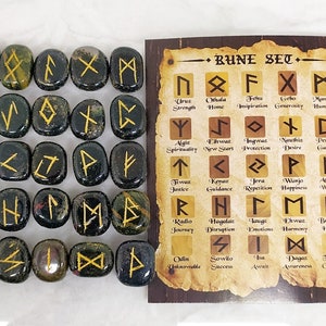 Bloodstone Rune Sets Elder Futhrak Rune Set Gemstone Runic Set | Etsy