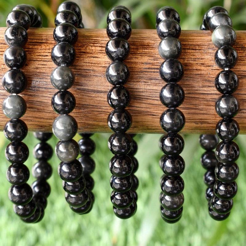 Black Obsidian Bracelet - Etsy
