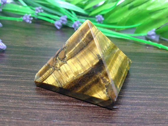 One 1 Tiger Eye Crystal Healing Pyramid Crystal Grid And | Etsy