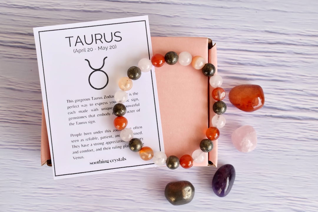 TAURUS Zodiac Crystals Kit, TAURUS Birthstones Tumbled Stones Set ...