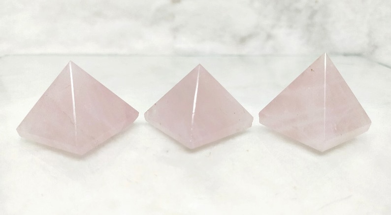 Rose Quartz Healing Pyramid Crystal Pyramid for Grid and - Etsy