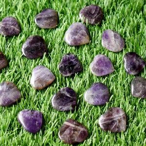 Amethyst Puffy Mini Hearts 1 Inch Pocket Heart Mini Puffy Crystal Heart ...