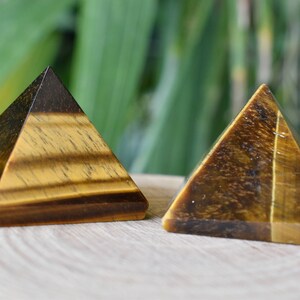 One (1) Tiger Eye Crystal Healing Pyramid - Crystal Grid and Chakra ...