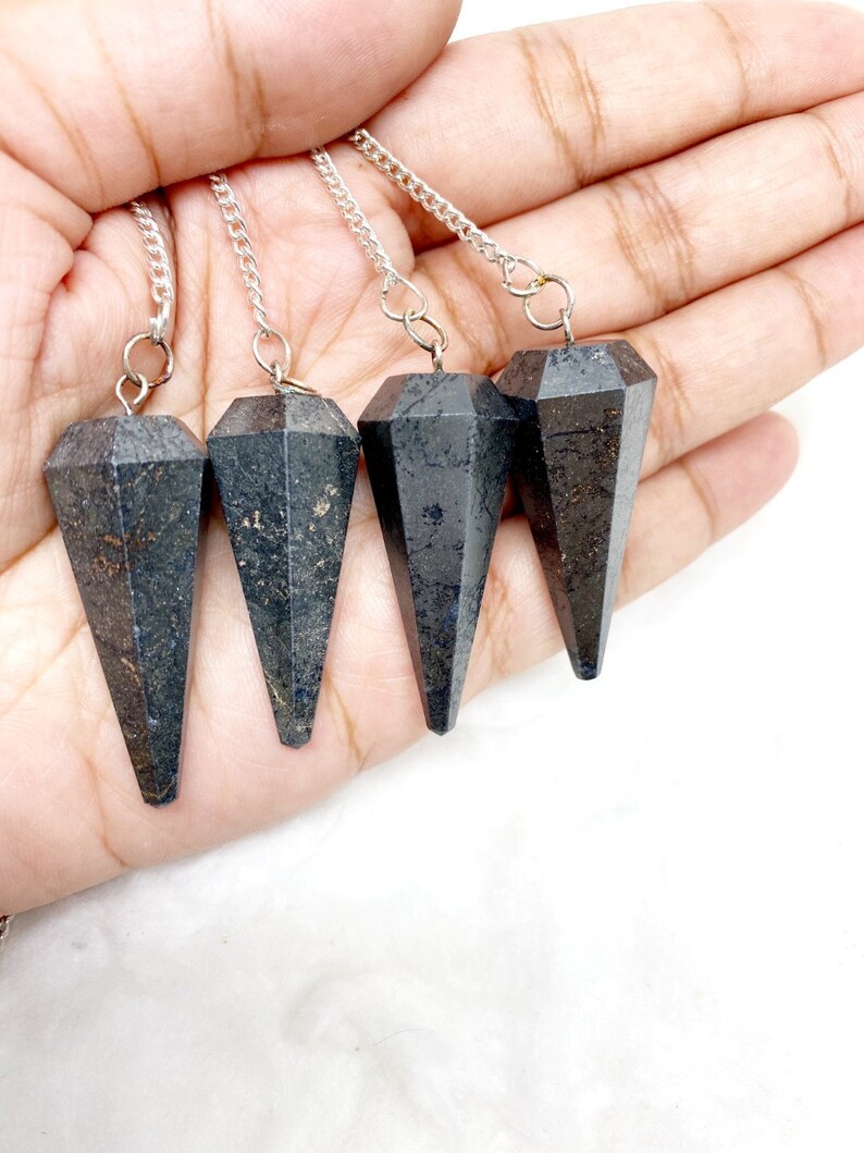 Hematite Faceted Cone Pendulum Healing Dowsing Crystal | Etsy