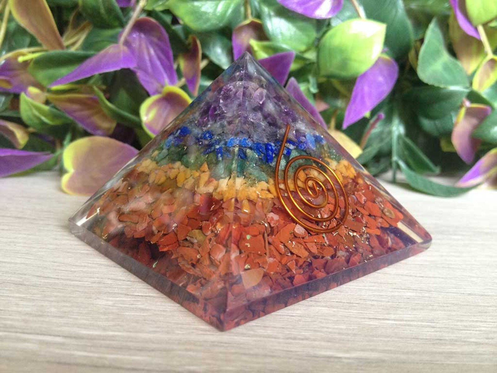 Bonded Chakra Layered Orgone Pyramid for Orgone Healing Reiki Healing ...