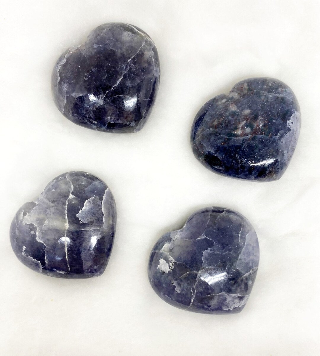 Wholesale Lot 500g Iolite Puffy Mini Hearts 2 Inch Pocket Heart Mini ...