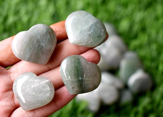Green Aventurine Puffy Mini Hearts 1 Inch Pocket Heart Mini - Etsy