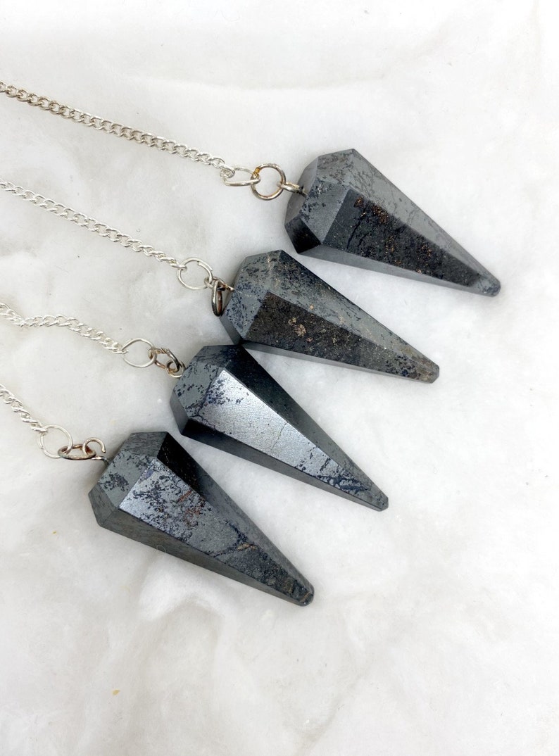 Hematite Faceted Cone Pendulum Healing Dowsing Crystal | Etsy