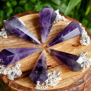 Amethyst Faceted Cone Pendulum Healing Dowsing Crystal Pendulum - Etsy