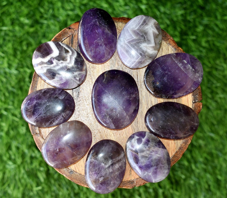 One 1 Amethyst Worry Stone for Crystal Healing Pocket Palm - Etsy